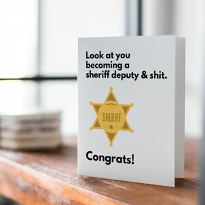 New Sheriff Deputy Graduation Card, Graduation Card for Sheriff Academy ...