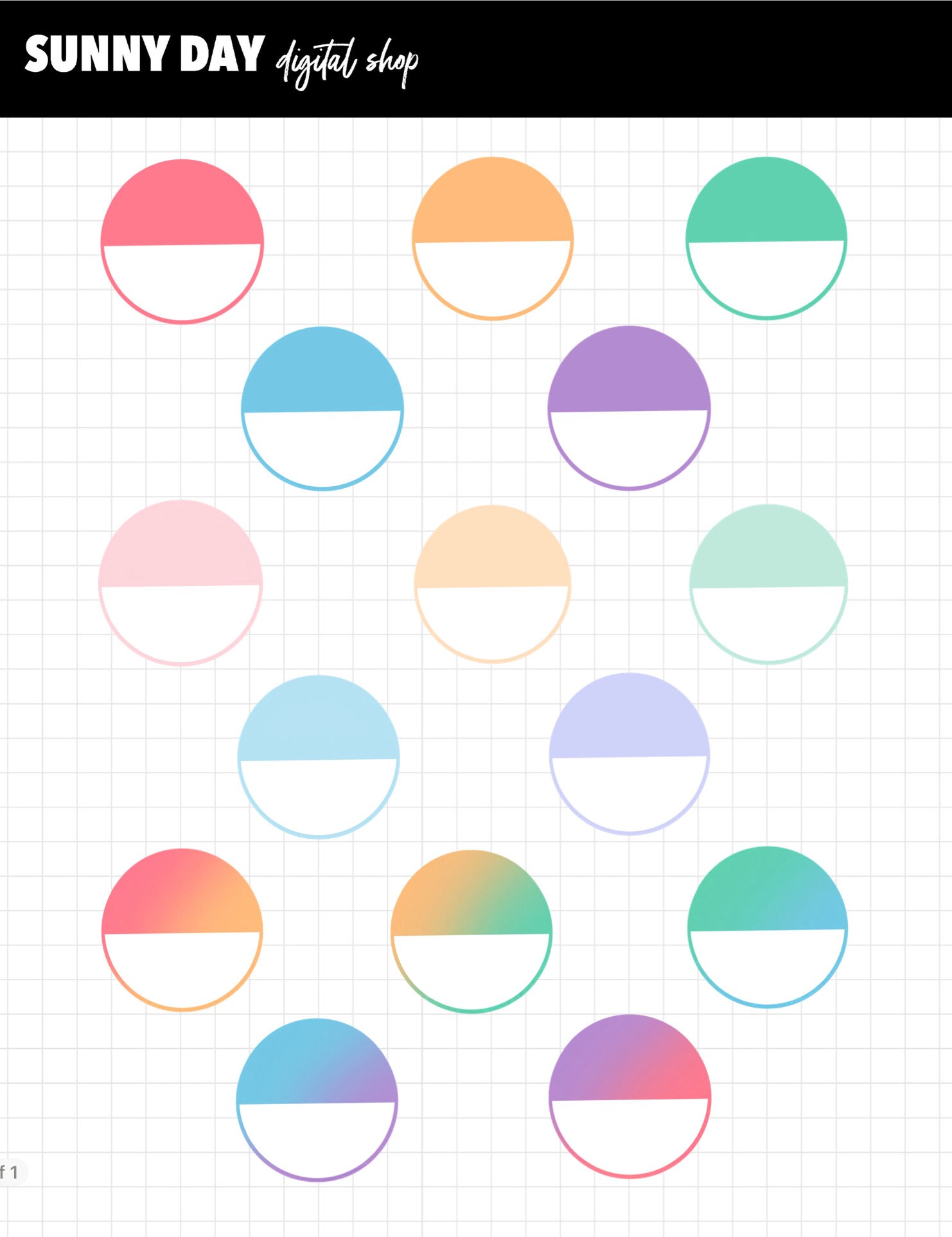 Circle Stickers, Goodnotes Stickers, PNG - Etsy