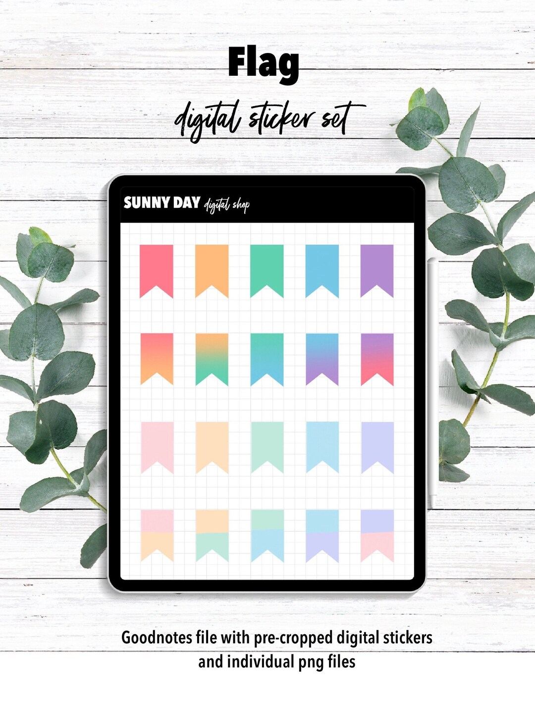 Flag Digital Stickers, Goodnotes, Digital Planner Stickers, PNG - Etsy