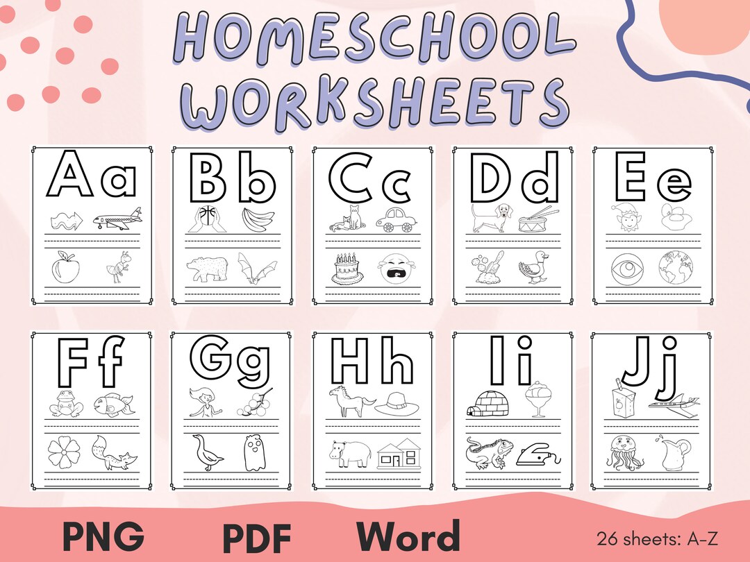 Alphabet Learning Worksheets | Digital Download | A - Z | 26 Sheets ...
