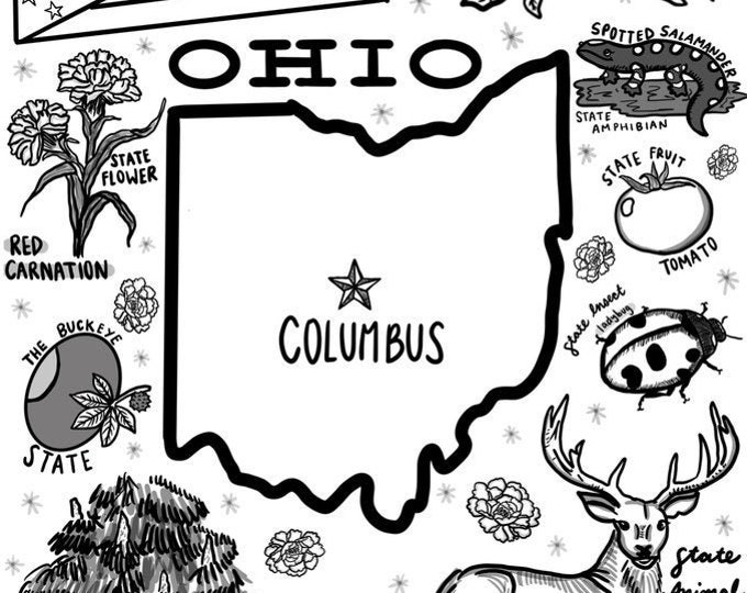 Ohio Coloring Page - Etsy