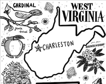 virginia symbols coloring page
