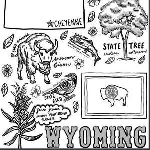 Wyoming State Tree Coloring Pages