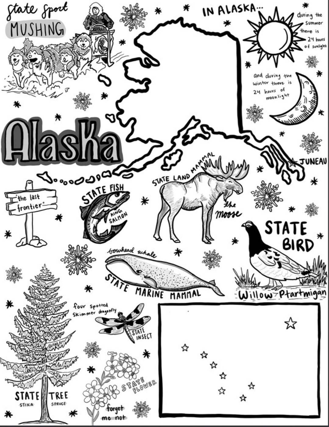 Alaska Coloring Page - Etsy