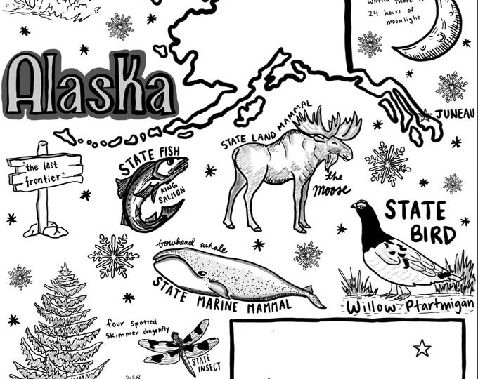 Alaska Coloring Page - Etsy