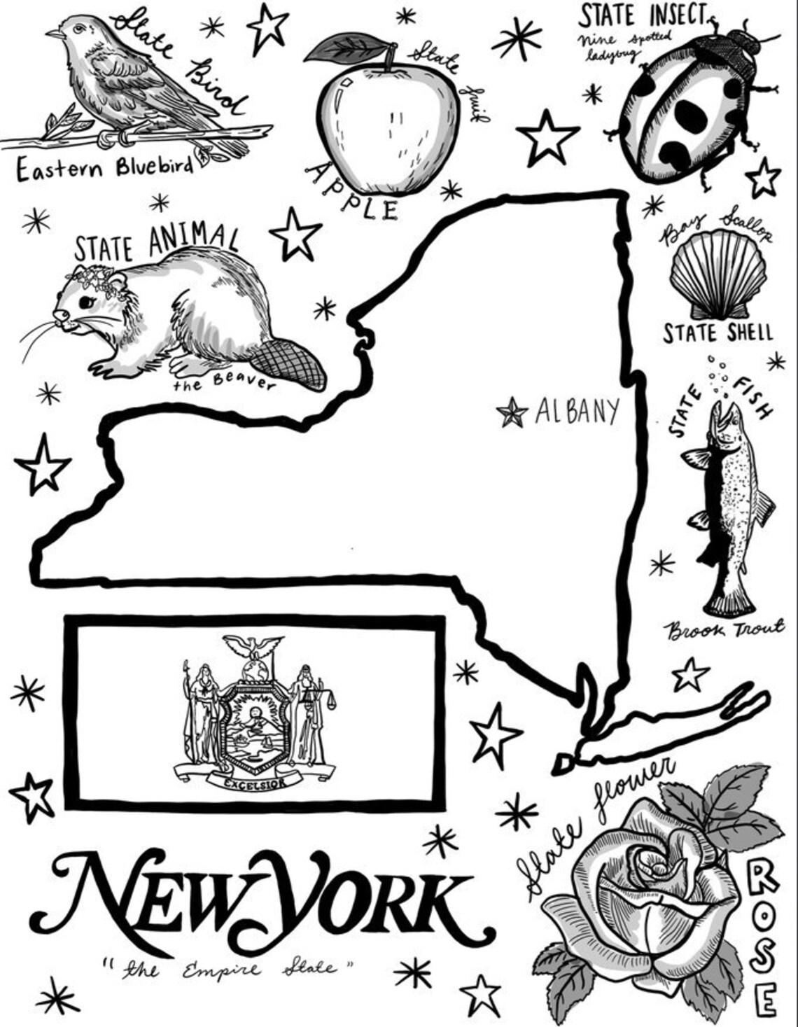 New York Coloring Page - Etsy