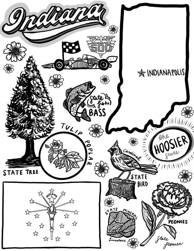 Indiana Coloring Page - Etsy