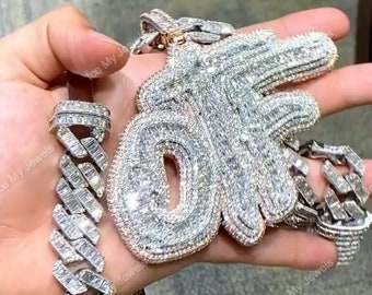 Iced Out Pendant 925 Otf - Etsy