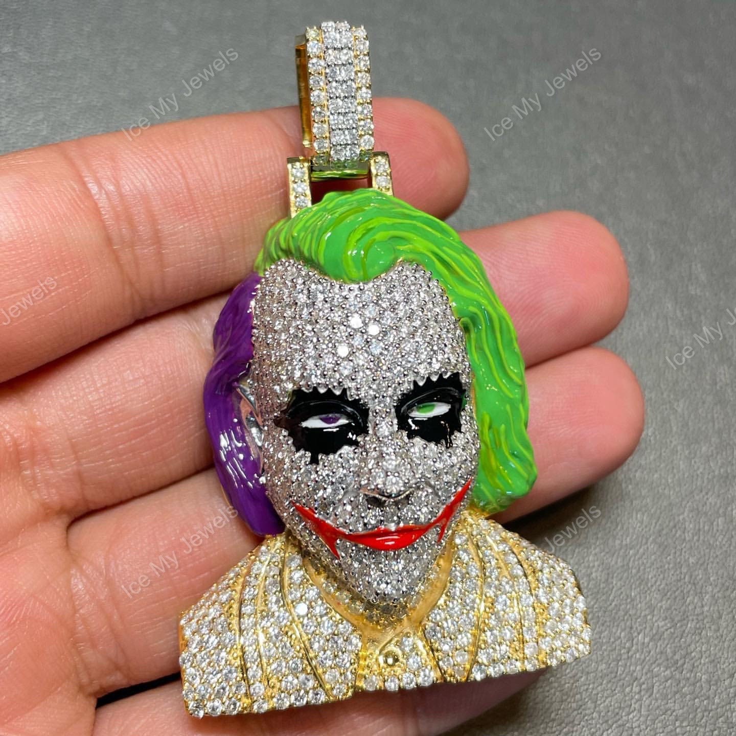 Real Moissanite Iced Joker Hip-hop Pendant Iced Joker - Etsy