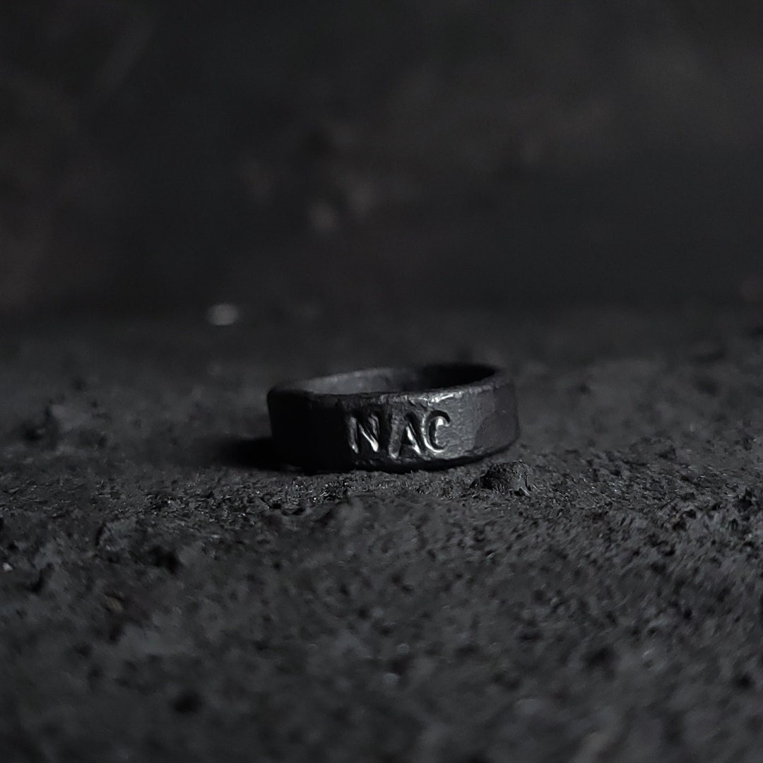 Custom Initial Ring - Hand Forged, Letter Ring, Custom Name Ring ...
