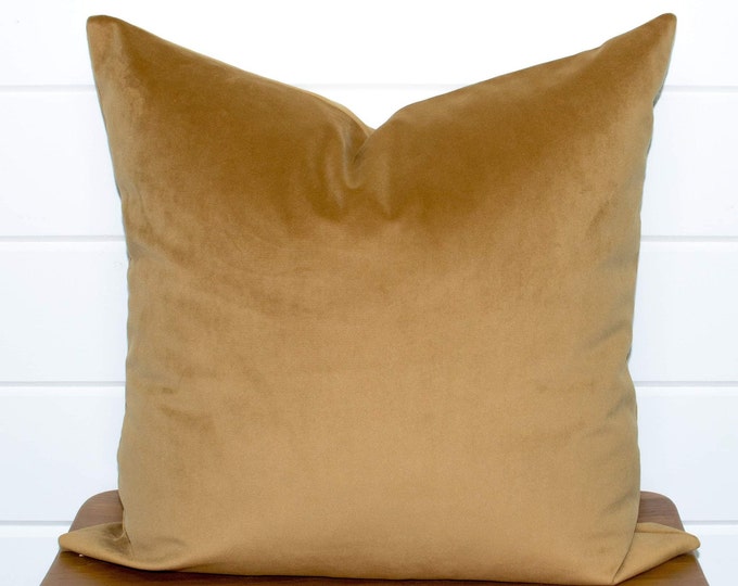 Luxury Shiny Camel Velvet Pillow Cover, Soft Camel Velvet Pillow ...