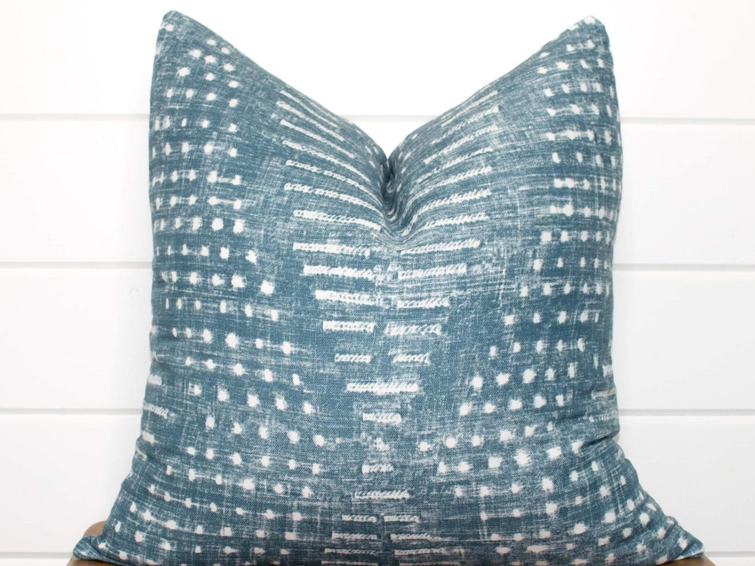 Anna French Mali Pillow Cover - Robin's Egg Blue Batik - Linen Blend - Etsy