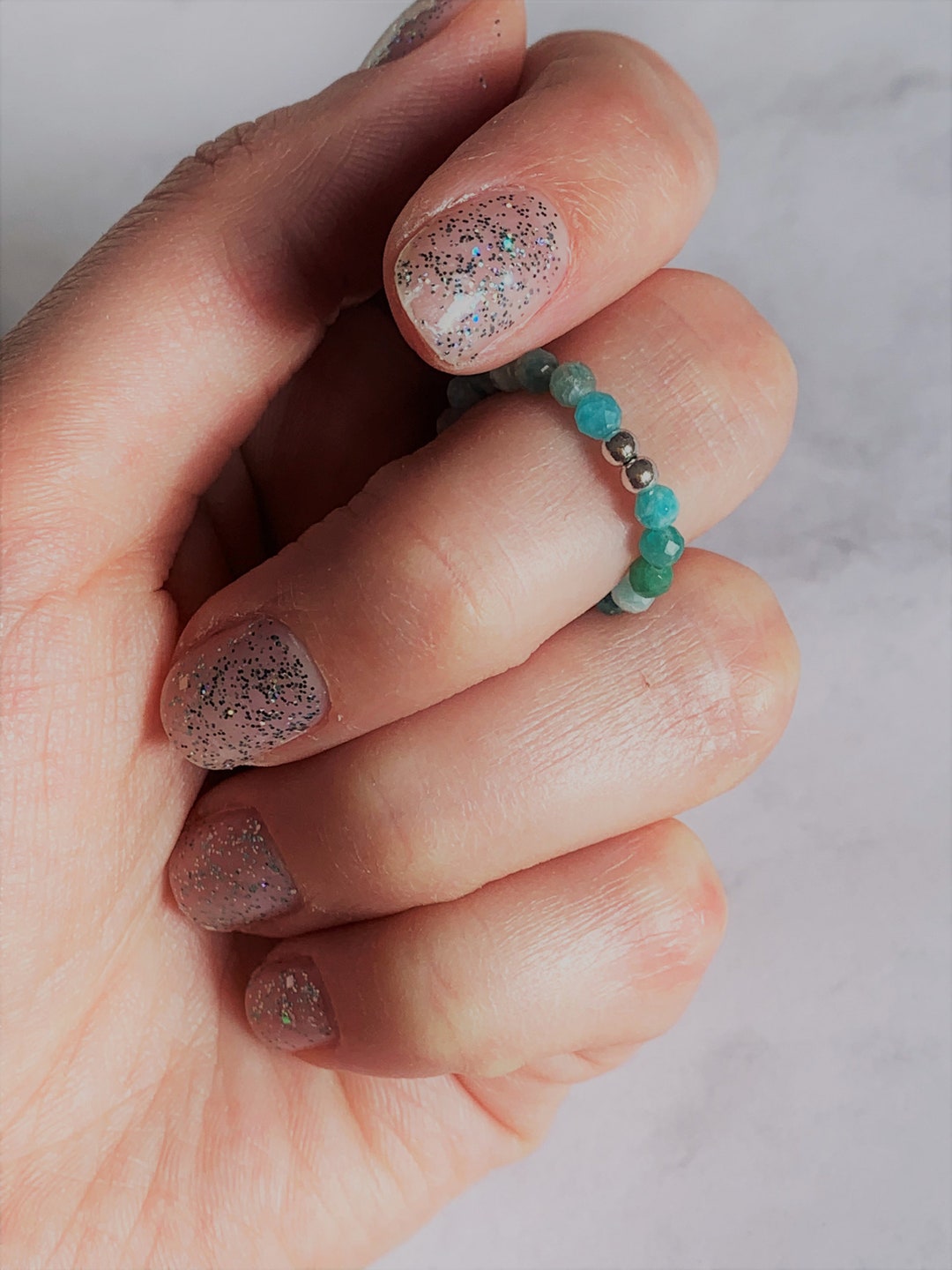 Amazonite Nature Stone Stone Ring Handmade Jewelry Jewelry Flexible ...