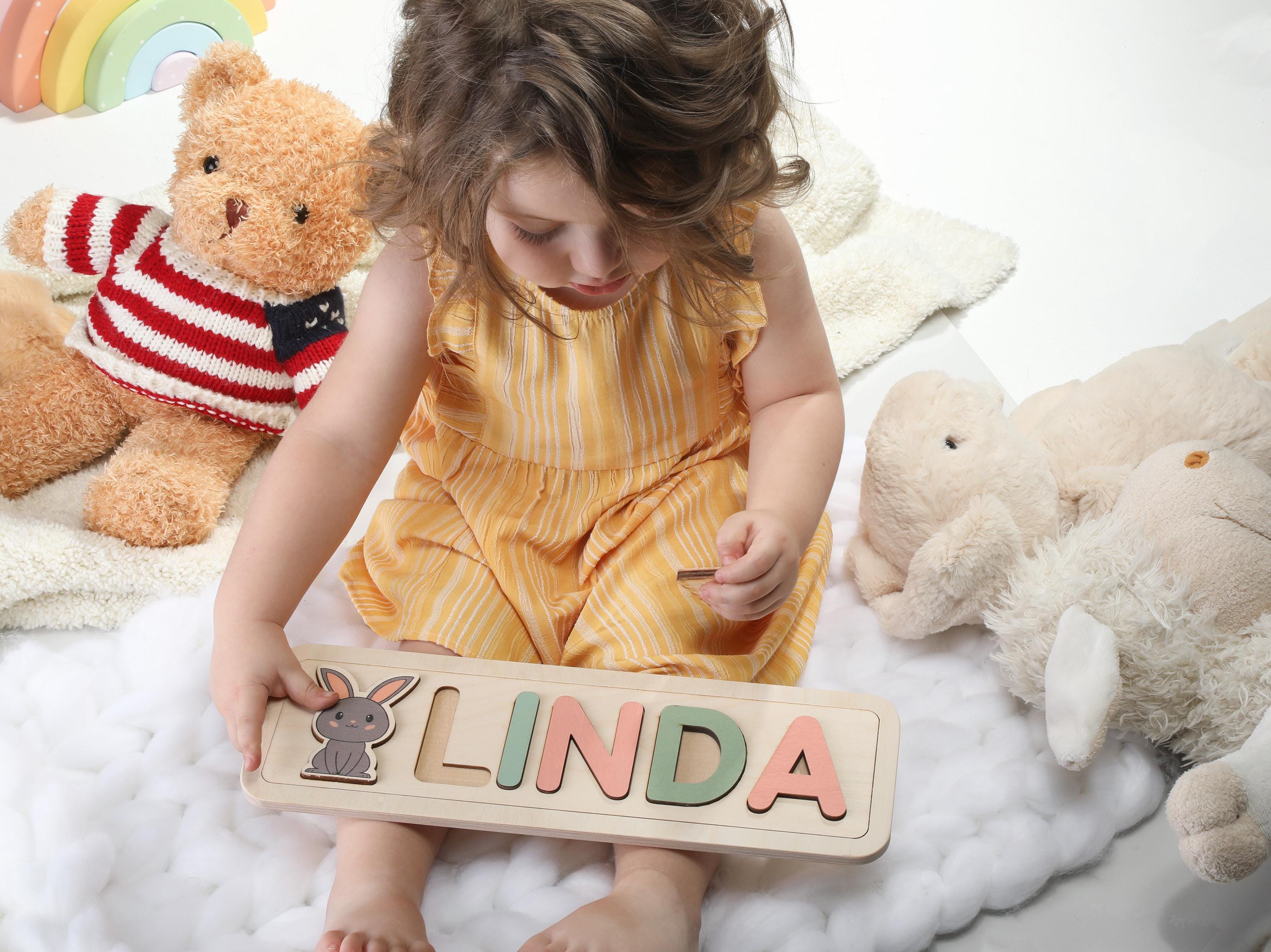 Personalized Name Puzzle, New Baby Gift, Wooden Toys, Baby Shower ...