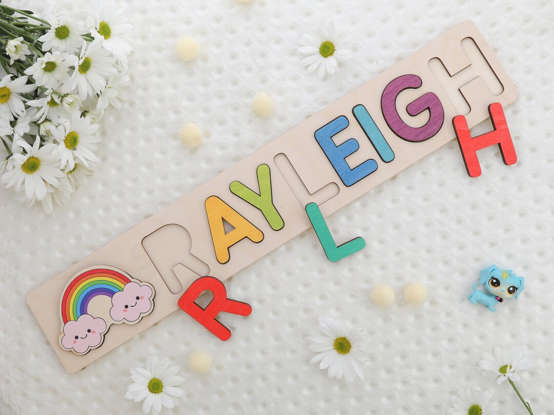 Rainbow Name Puzzle Baby Name Sign Baptism Gift Child's - Etsy