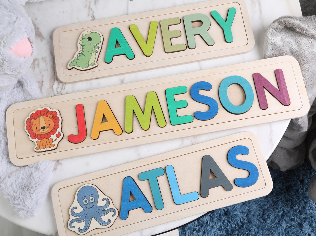 Personalized Name Puzzle With Animals | Baby, Toddler, Kids Toys ...