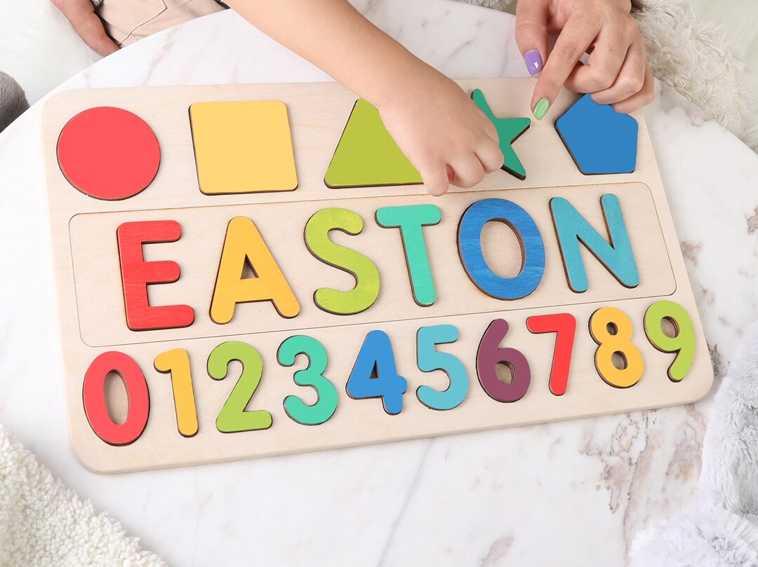 Wooden Name Puzzle by Woodpecker | Name Puzzle | Toddler Toys | Baby ...