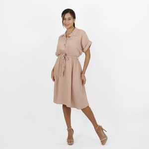 Soft Powder Pink Dress, Long Sleeve, Light Dress, Summer Dress, Skin ...