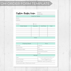 Custom Order Form Template Handmade Business Custom Order Form Craft ...