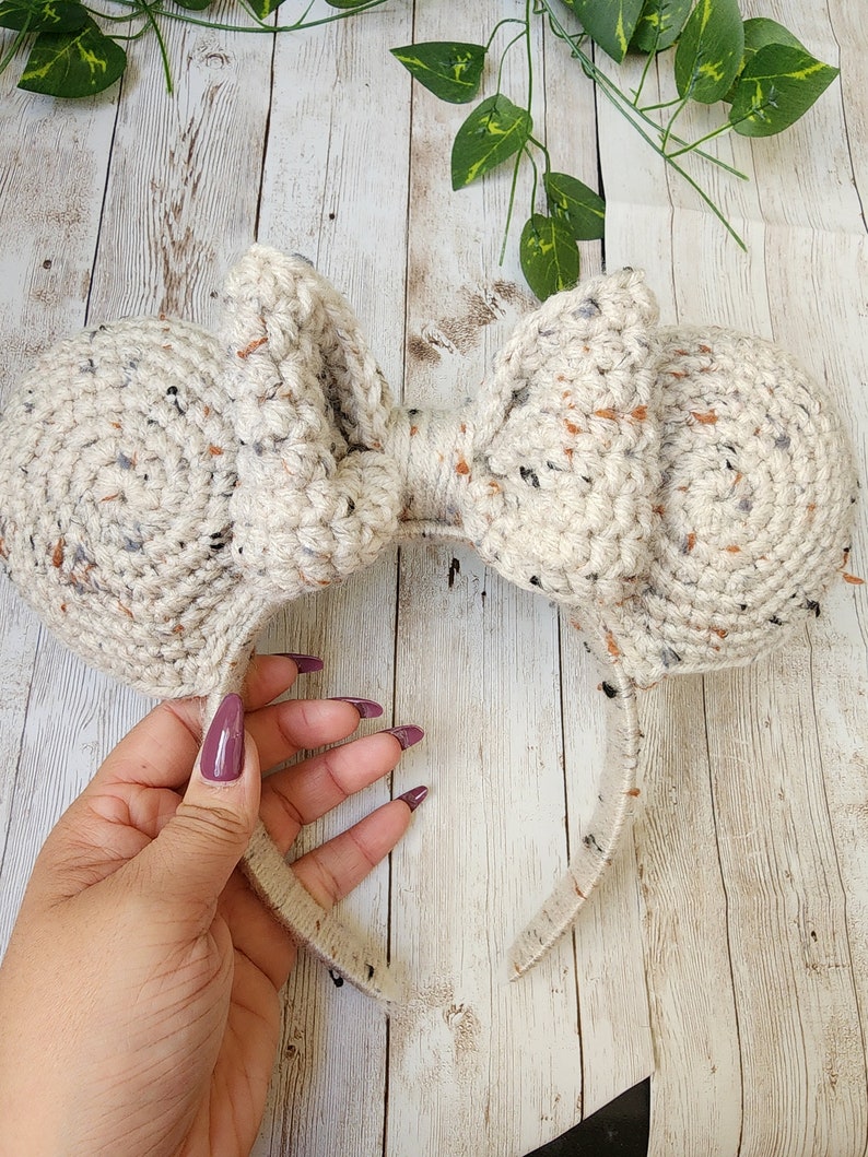 White Crochet Mickey Ears, Crochet Mouse Ear Headband Crochet Ears ...