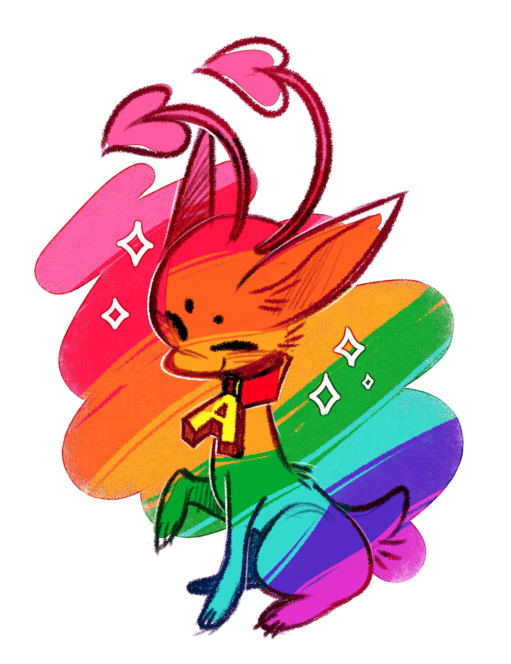 NEOPETS Rainbow Aisha Glitter Sticker - Etsy