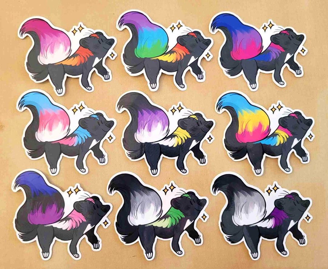 LGBT Pride Animal Stickers Skunks Craft Vinyl Stickers - Etsy