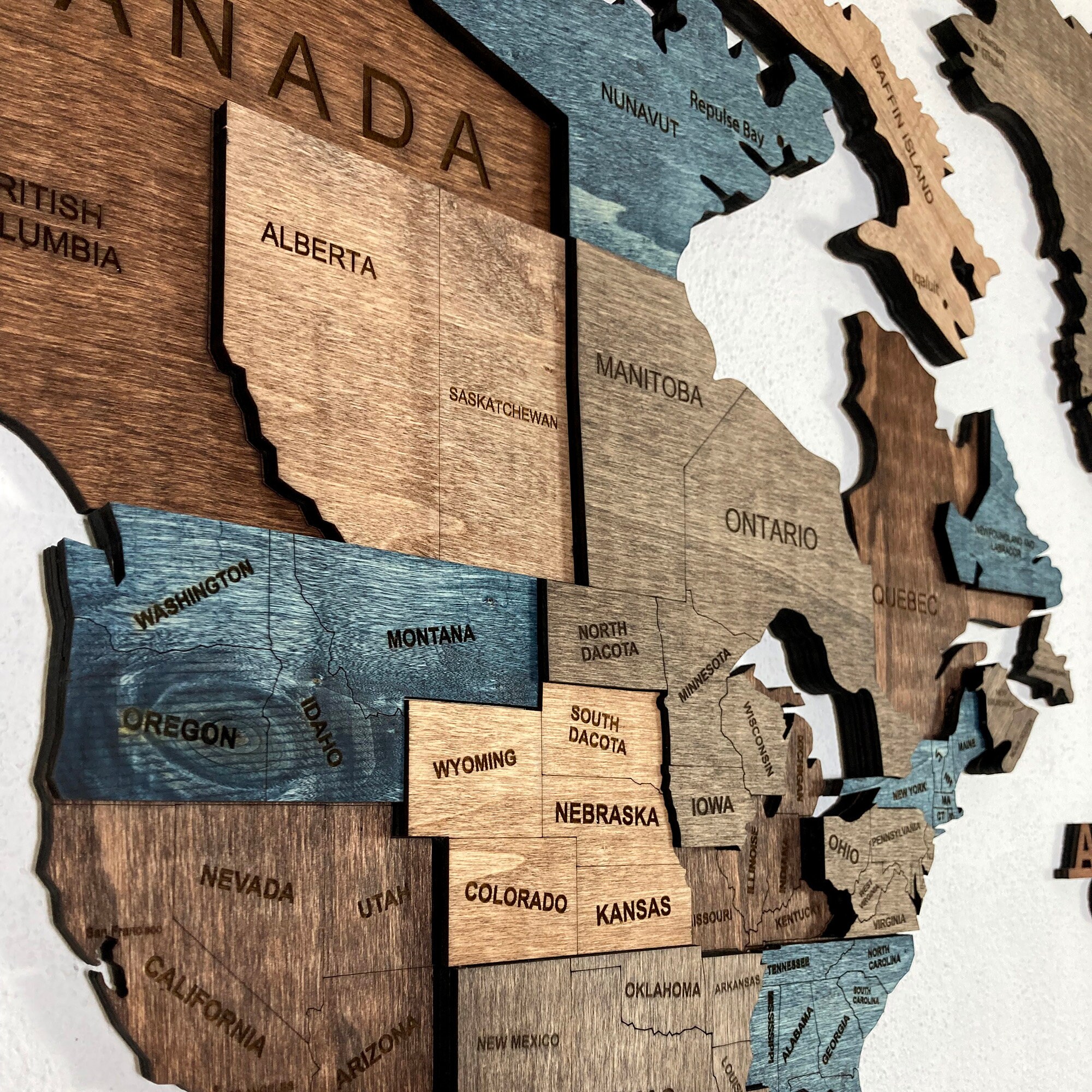 Wooden World Map, Office Wall Decoration, 3D Map, Eco-friendly Wall ...