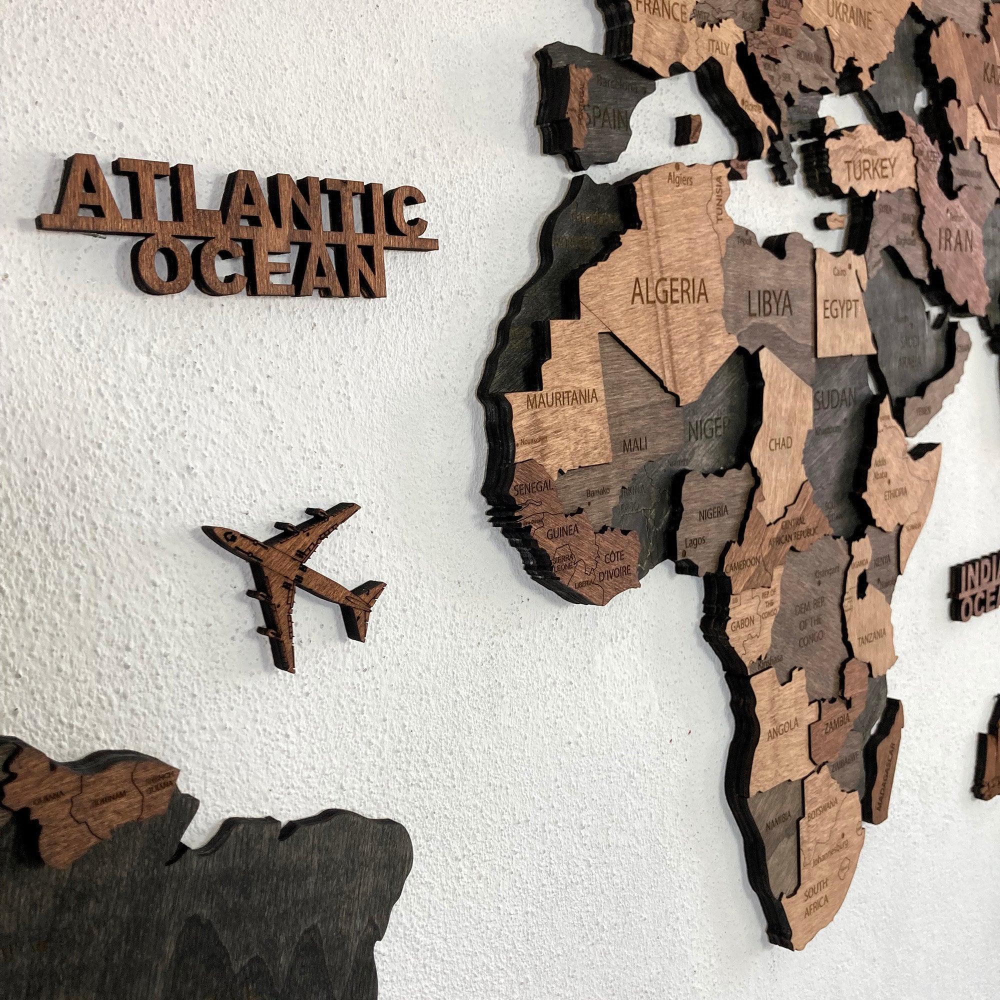 Wooden World Map 3d, Wall Art, Wall Decor, Wooden Art, Office Wall ...