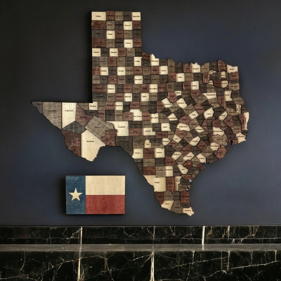 3D Texas Map, Lone Star State in 3D: Wooden Texas Map , Wooden Texas ...