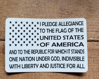 American Pledge of Allegiance Flag Sticker 5x3 Inch United - Etsy