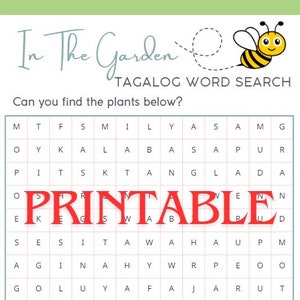 Filipino Food Word Search: Tagalog Vocabulary Puzzle (printable) - Etsy