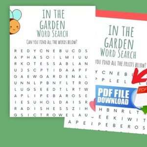 Printable Garden Word Search Puzzles, Spring Season Downloadable Game ...