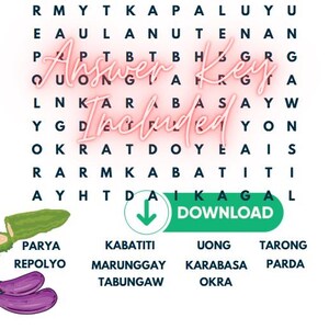 Ilocano Word Search Puzzle Download Only, Printable Ilokano Learning ...