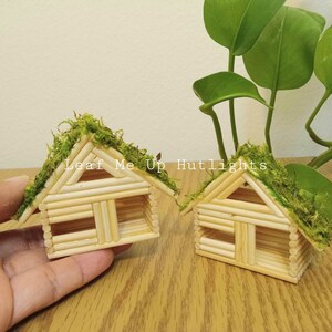 Terrarium Miniature House, Handmade Bamboo Hut Micro Landscape, Fairy ...