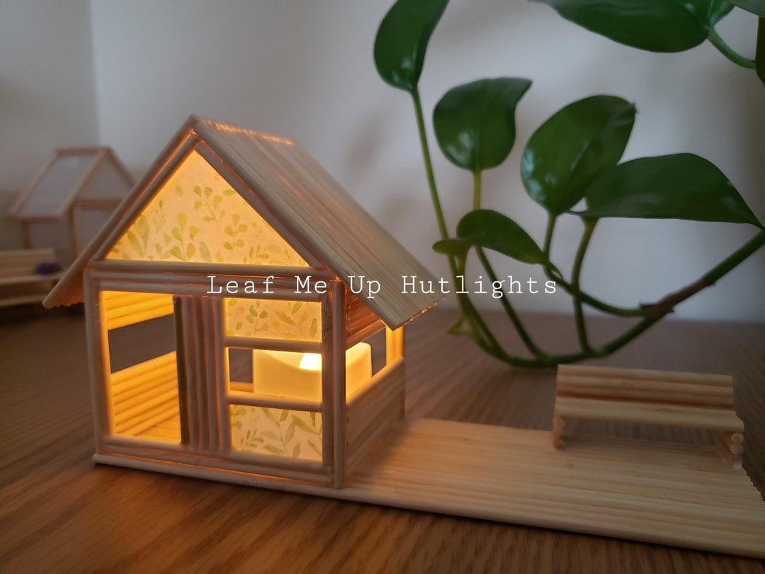 Handmade Miniature Bamboo House, Tealight Holder, Asian Home Decor ...