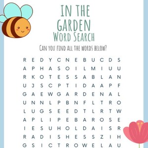 Printable Garden Word Search Puzzles, Spring Season Downloadable Game ...