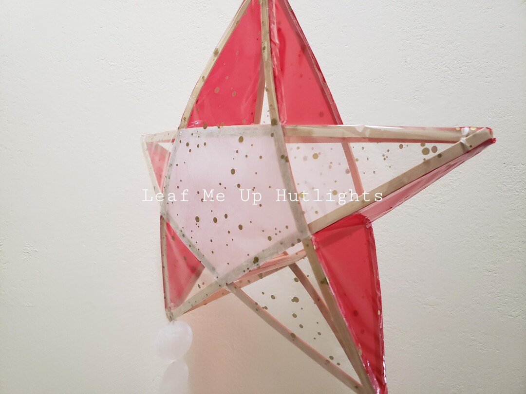 Parol Christmas Decor, Philippine Large Red and White Parol Hanging ...
