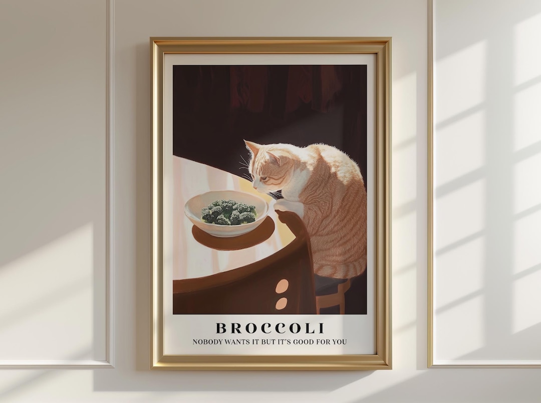Onyx Storm Broccoli Cat Digital Art Print Fourth Wing Wall Art Iron Flame Merch Basgiath Poster ...