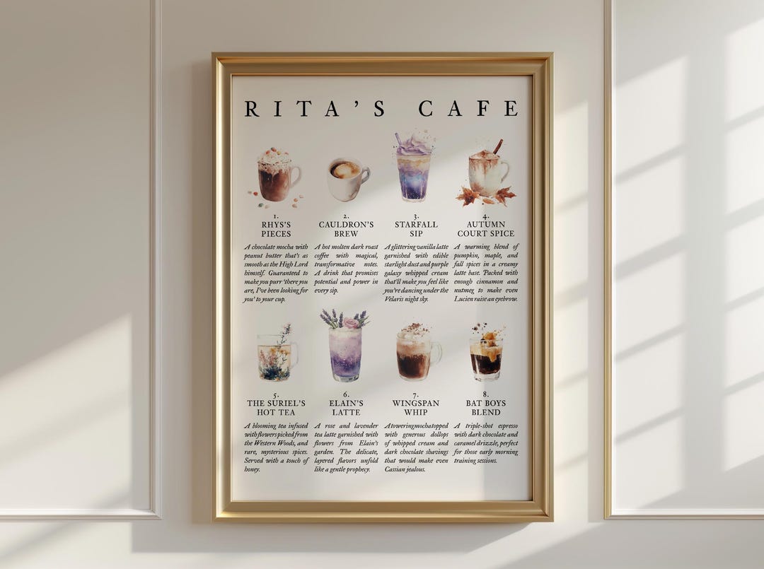 ACOTAR Rita's Cafe Digital Art Print | Night Court Printable Wall Art | Velaris Room Decor ...