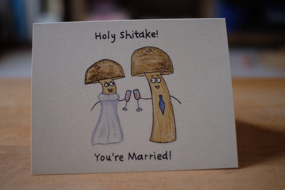 Holy Shiitake! Wedding Card, Funny Newlyweds Congratulations - Etsy