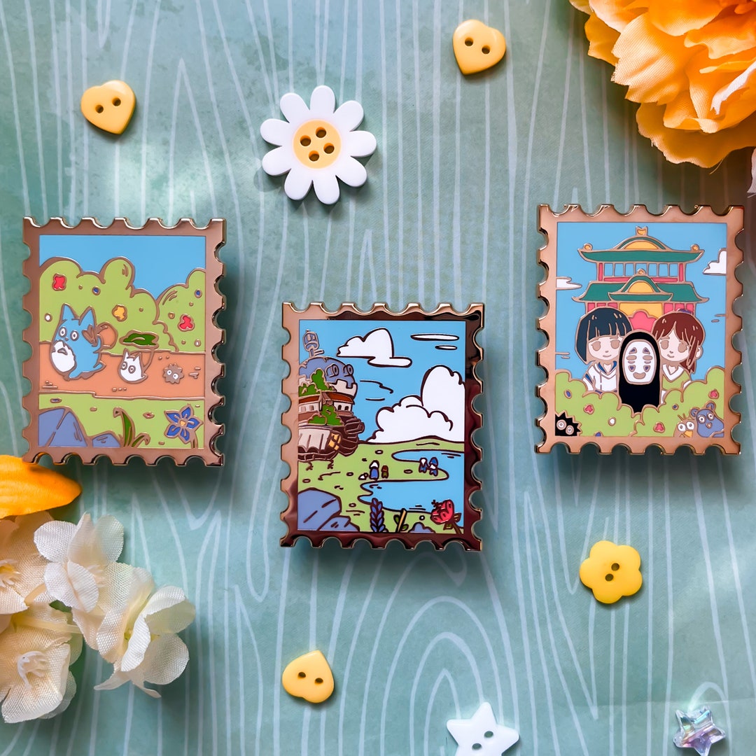 Chibli Stamps Enamel Pins - Etsy