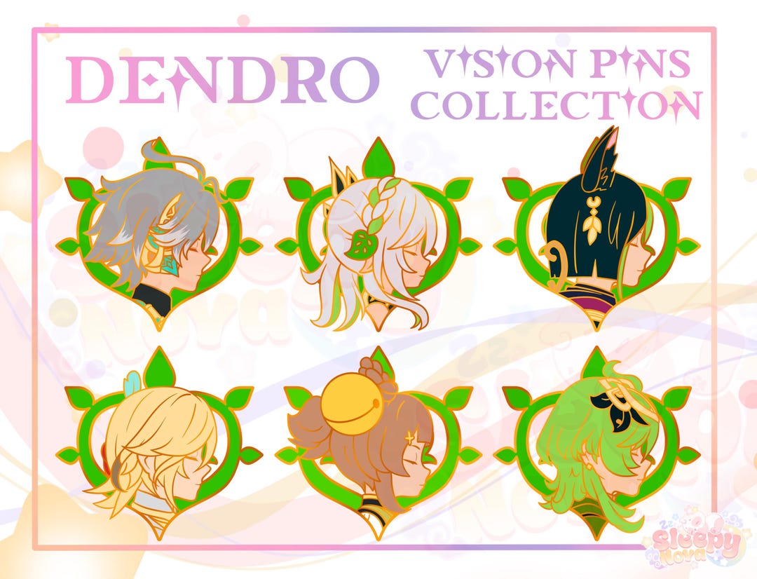 Genshin Impact Vision Pins Dendro Collection - Etsy