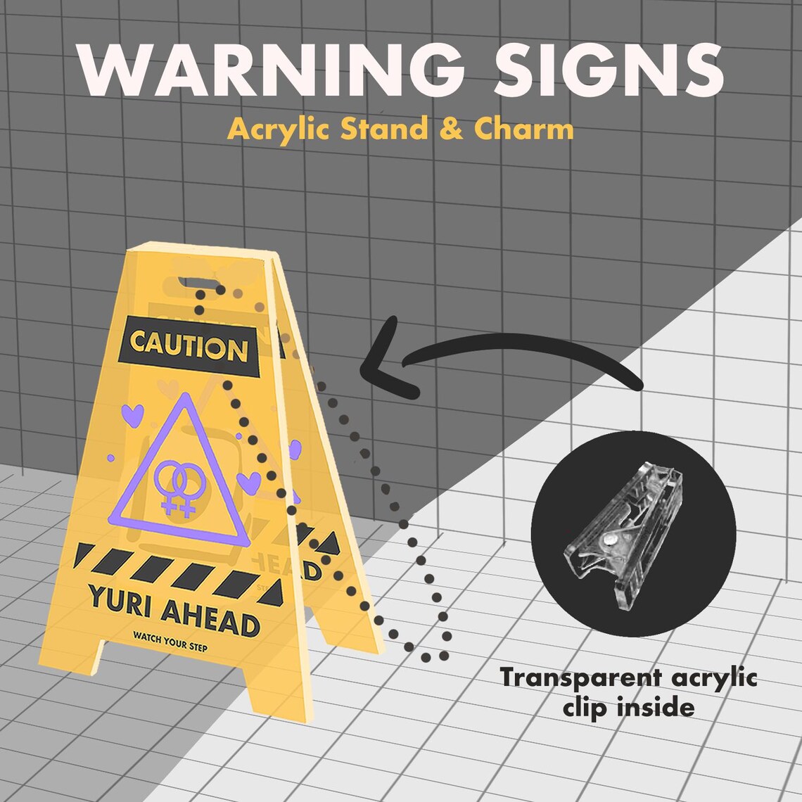 Warning Sign Acrylic Stands - Etsy