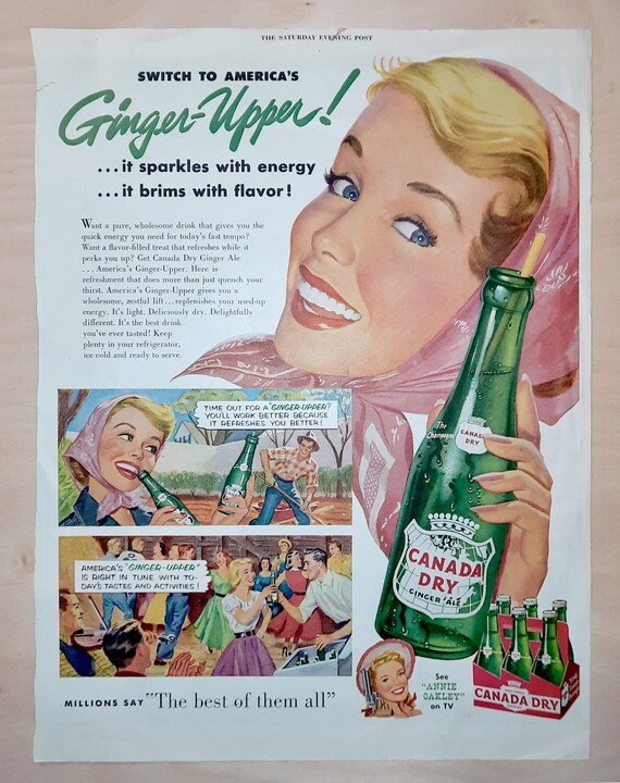 Vintage Canada Dry Ginger Ale Ad From Saturday Evening Post - Etsy