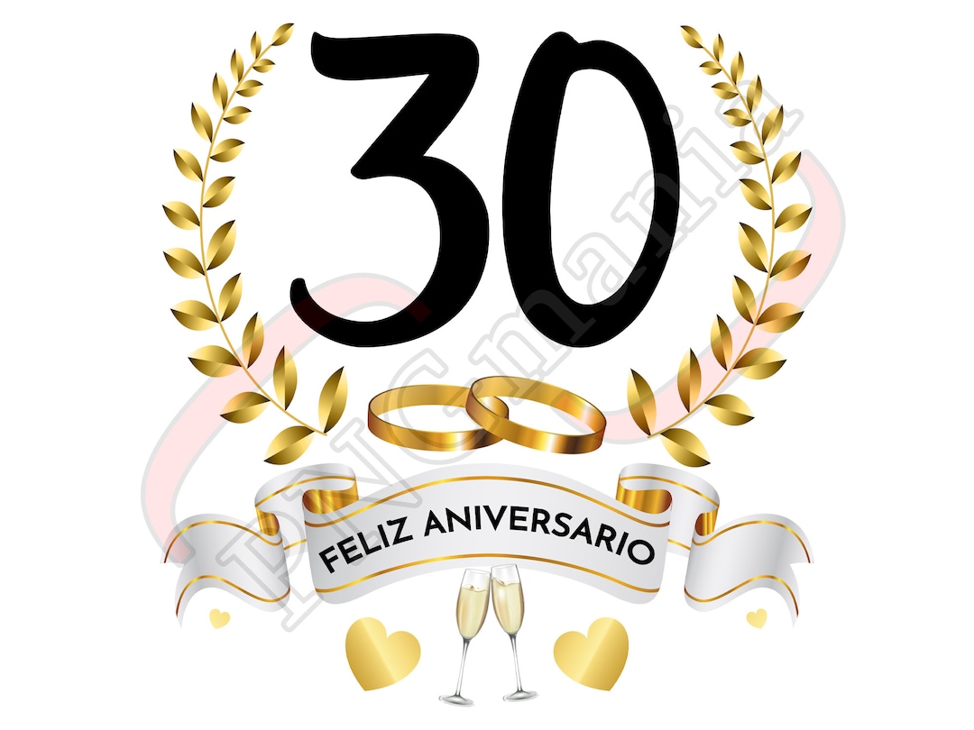 30 Feliz Aniversario PNG, JPG, PDF Spanish Anniversary Greeting Card ...
