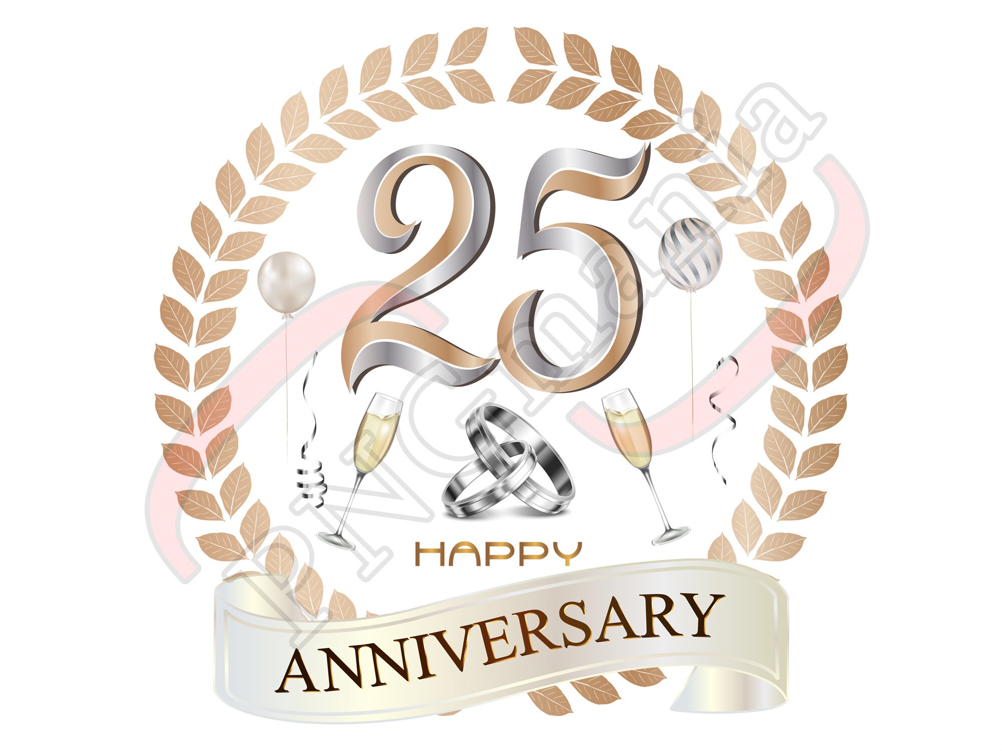 25th Wedding Anniversary Logo