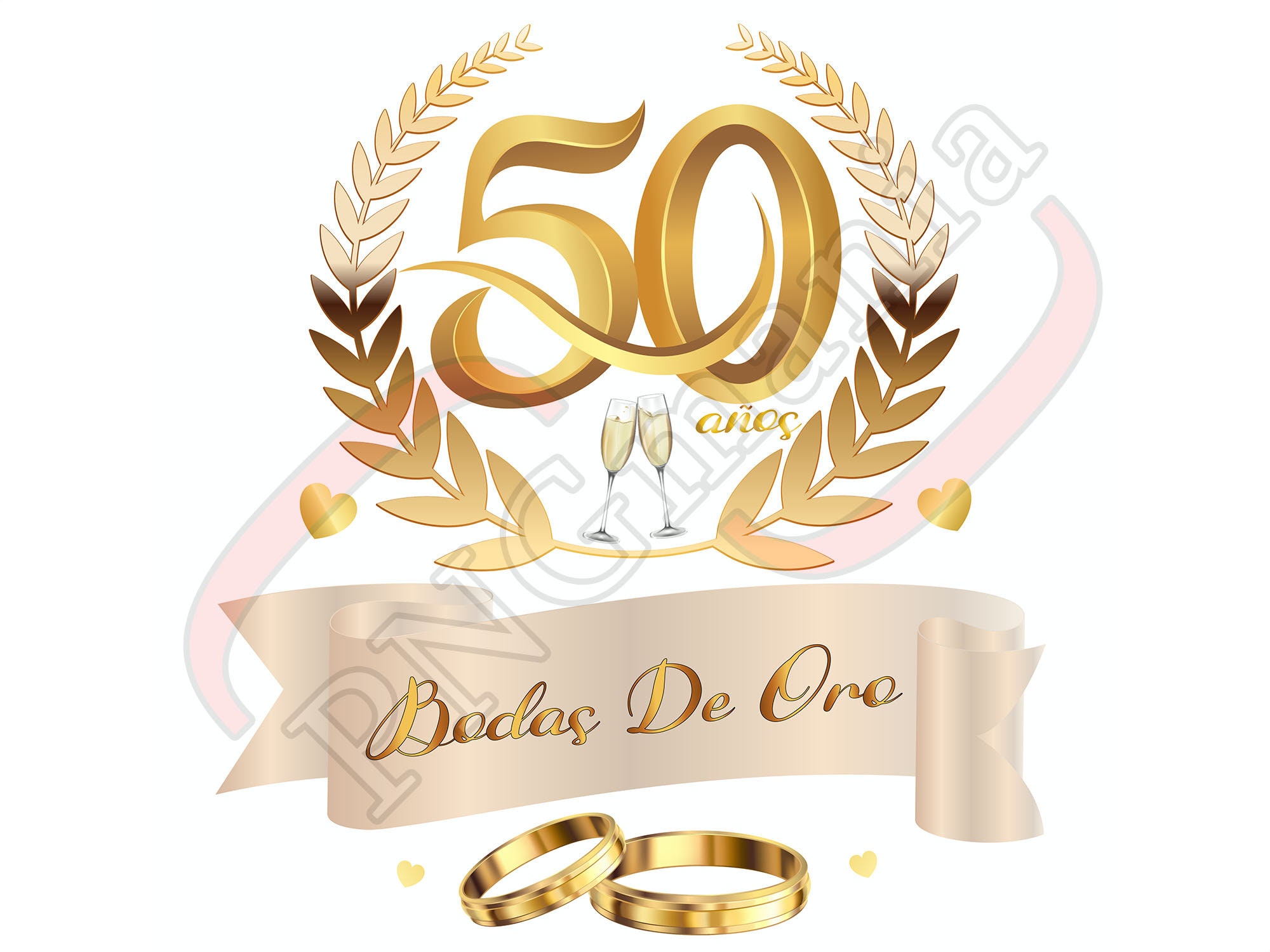 50 Años Bodas De Oro PNG 50 Golden Years PNG JPG Pdf 50 - Etsy Canada