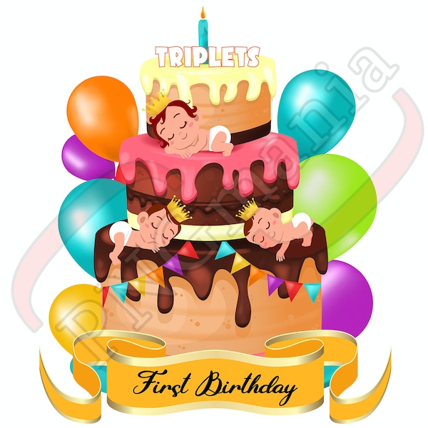 Triplets Birthday Cards - Etsy