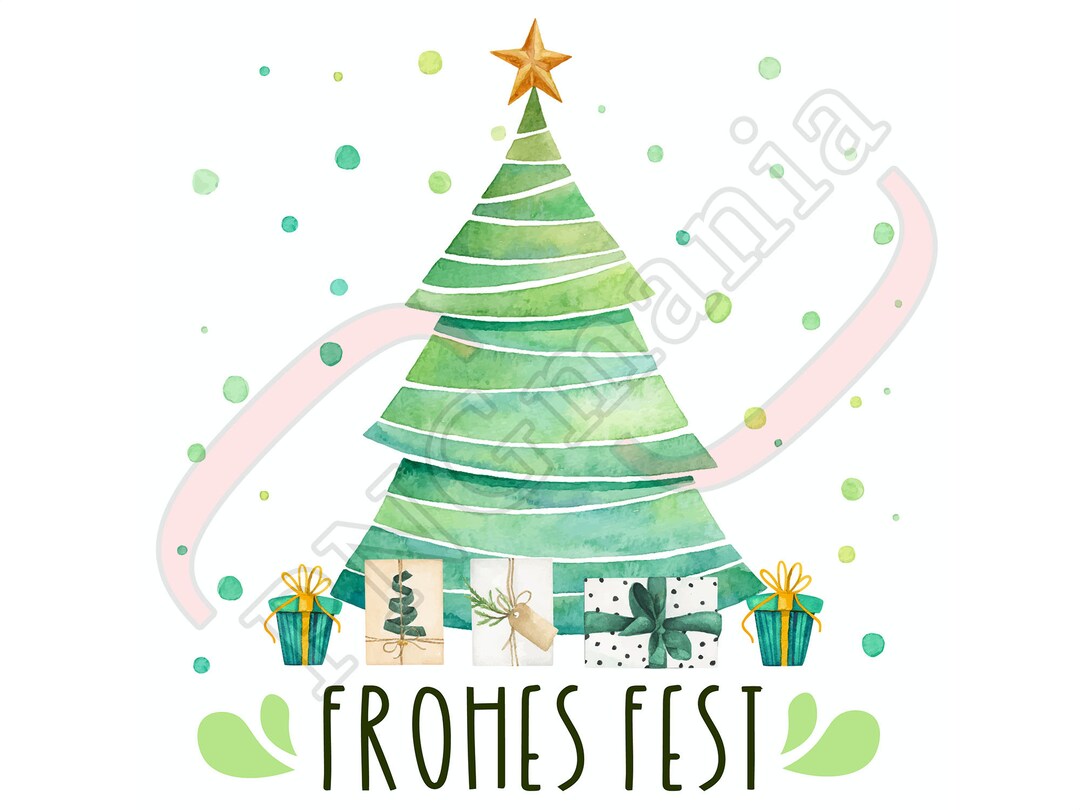 Frohes Fest PNG, JPG, PDF, German Digital Design, Happy Holidays ...