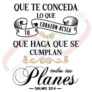 Salmos 20 SVG, PNG, JPG, Pdf, Spanish Psalm, Spanish Digital Design ...